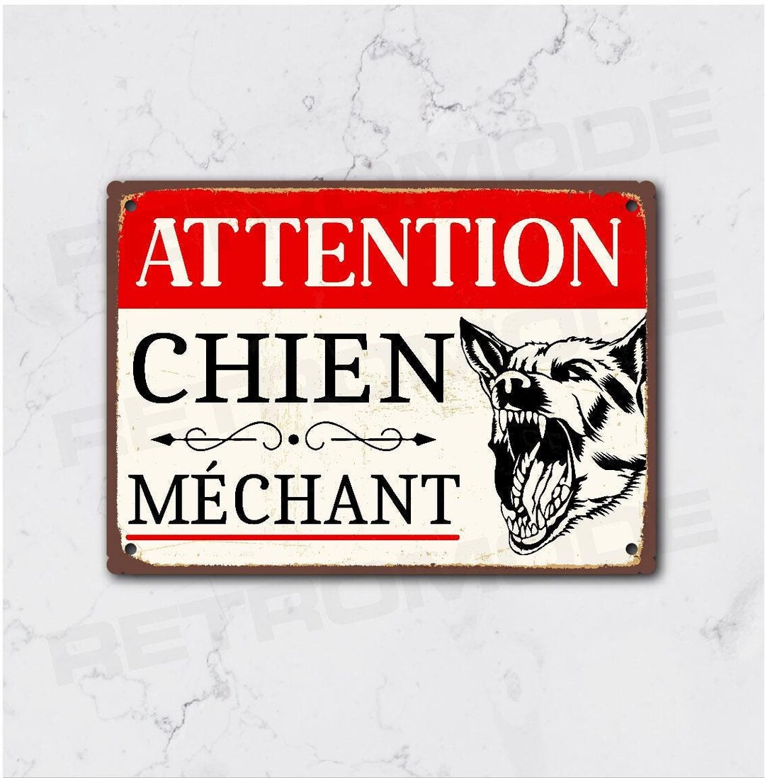 Vintage Metal Sign "bad Dog", Gate Sign "beware of Dog", Sign With ...