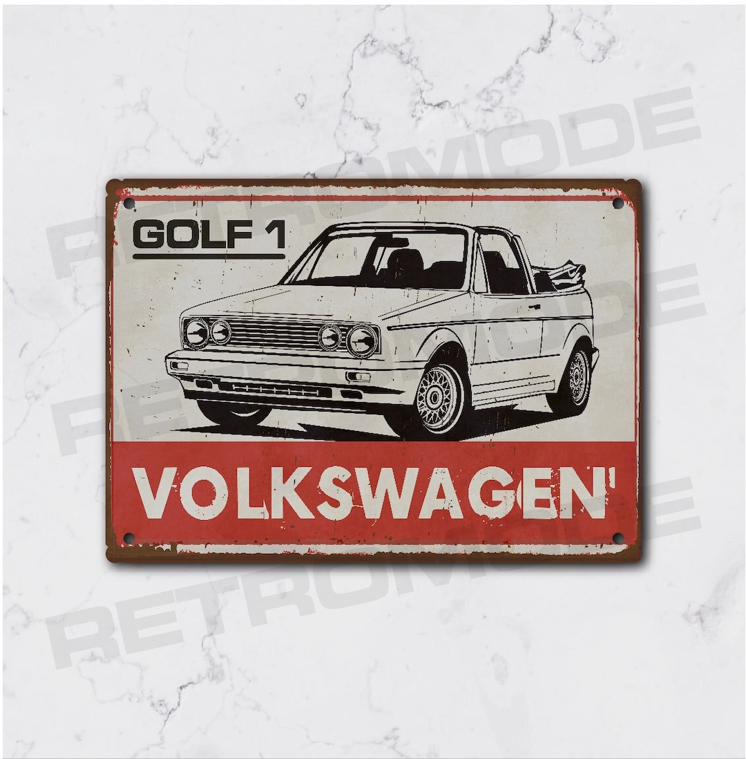 Vintage Volkswagen Golf 1 Cabriolet Metal Plate, Golf Mk1 Cab ...