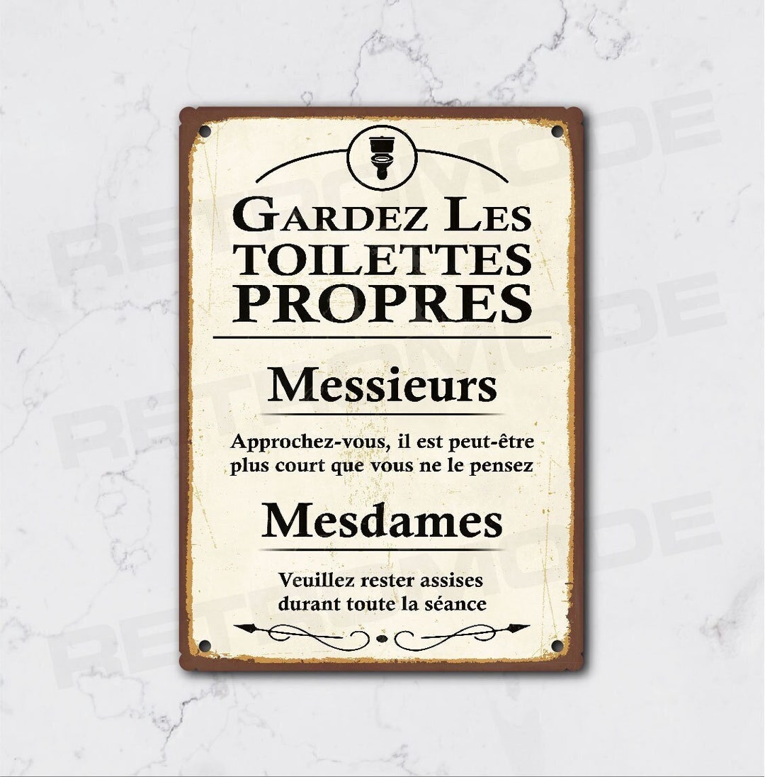 Plaque métal vintage gardez les toilettes propres, décoration murale ...