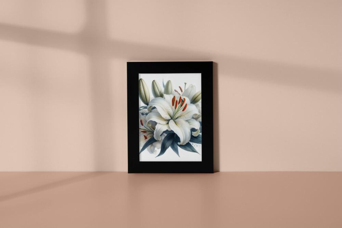 Lily Flower Painting: Digital Floral Art (digital Download) - Etsy