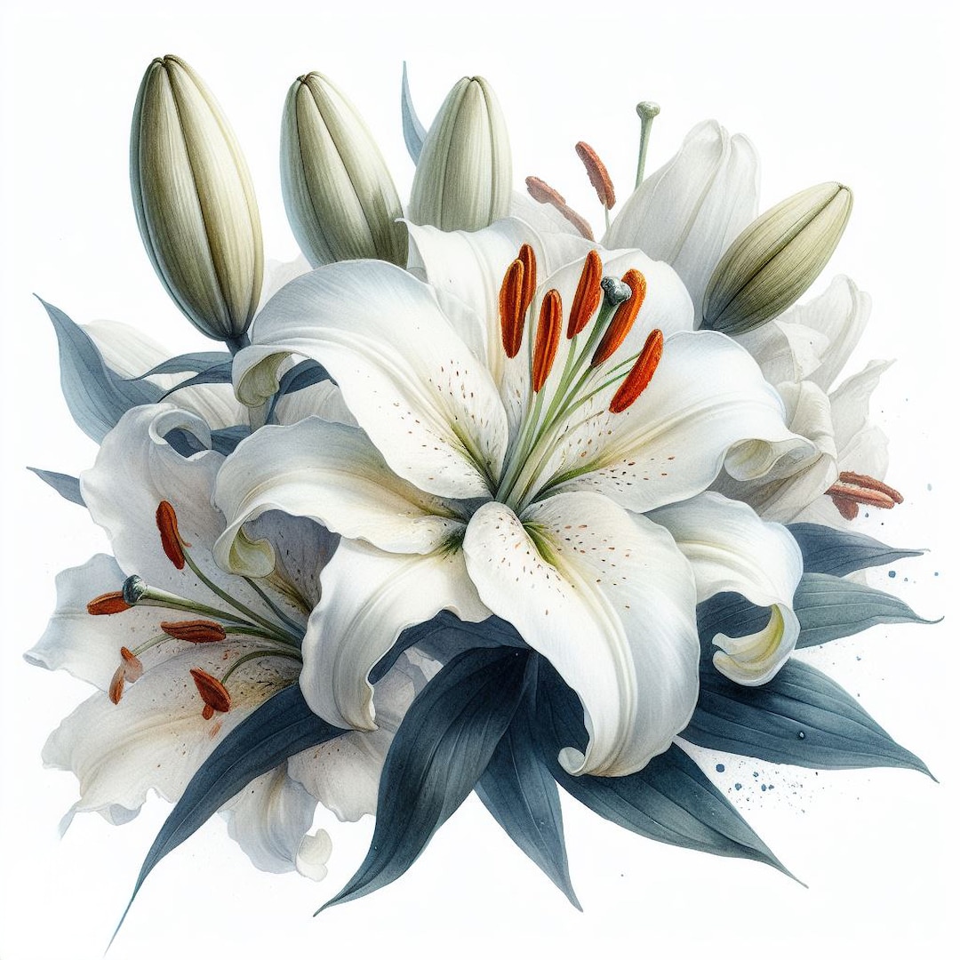 Digital Lily Flower Painting: Perfect Gift for Lovers, Friends, and ...