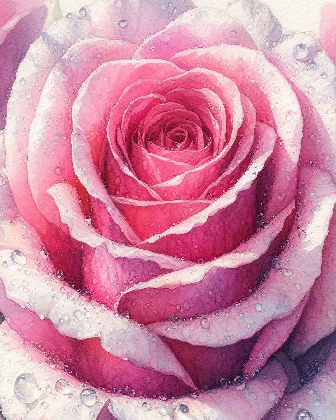 Wall Arts Digital Download Watercolor Roses Painting: Large Flowers ...
