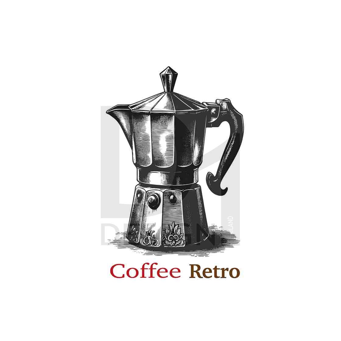 Digital Download of Antique Coffee Pot Line Graphic. for Gifts on ...