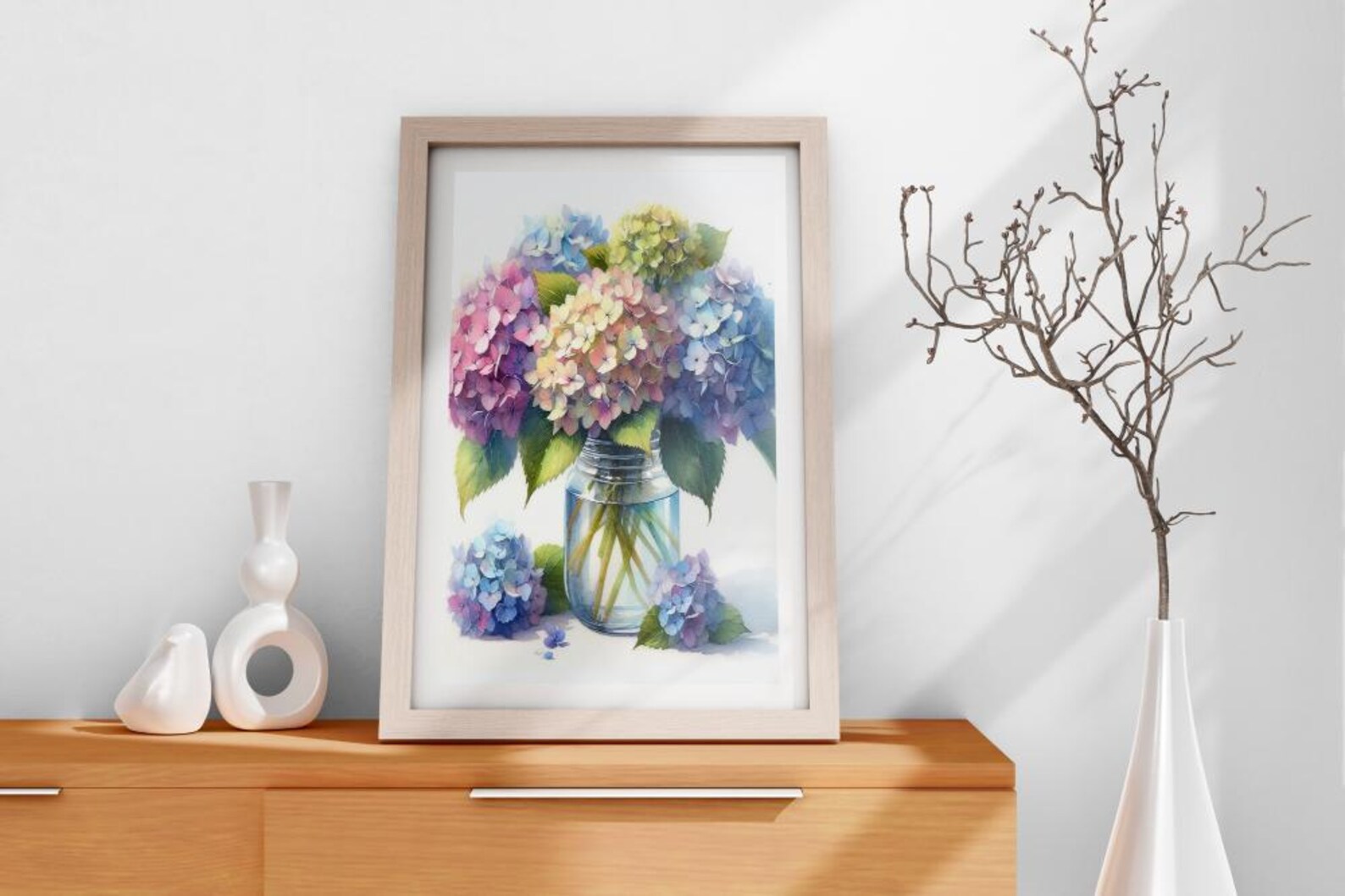 Wall Art, Digital Print, Hydrangea Clipart, Flowers, Gifts for ...