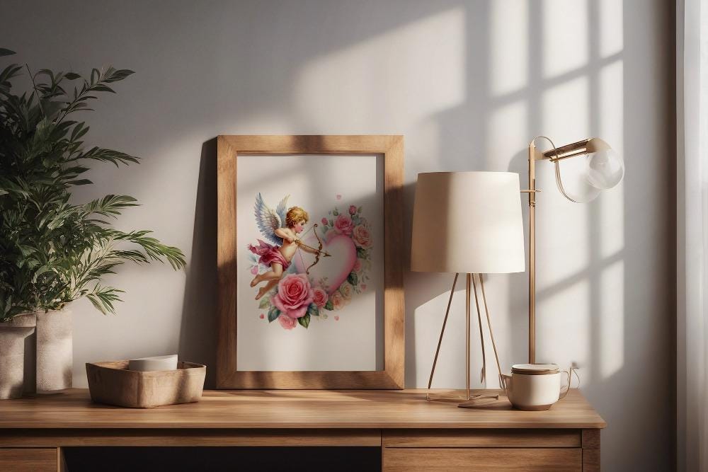 Wall Arts Gift Romantic Cupid Digital Print for Valentine's Day | Love ...