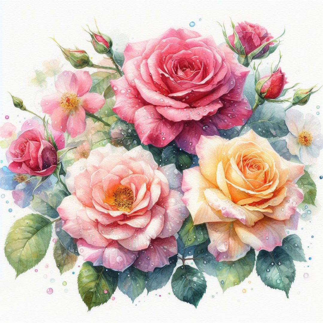 Romantic Rose Digital Paintings Collection Miranda, Juliet, Beatrice ...