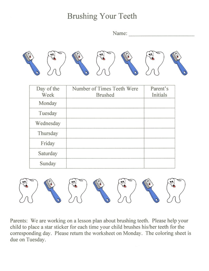 Lesson Plan for Brushing Teeth the Correct Way - Etsy Australia