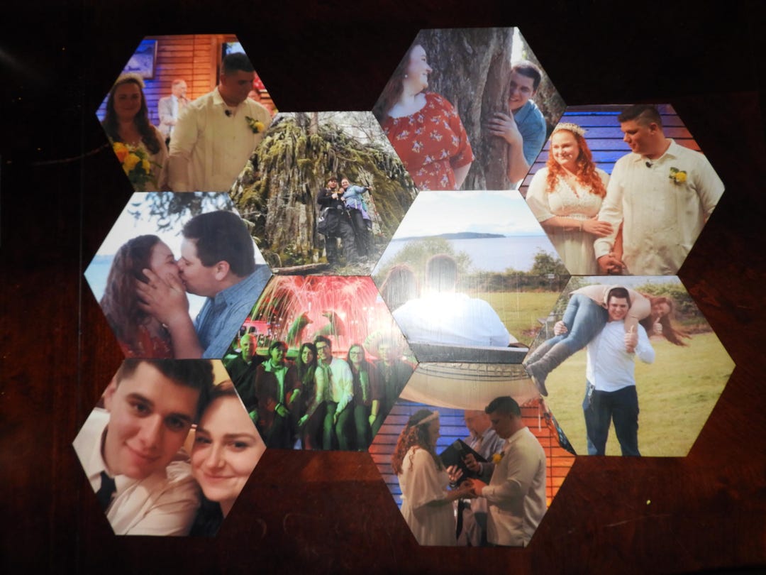 8" Hexagon Photo Tiles (pack of 4) - Etsy
