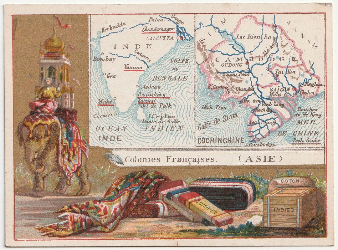 Antique Collectible French Trade Card Old French Ephemera Asian French ...