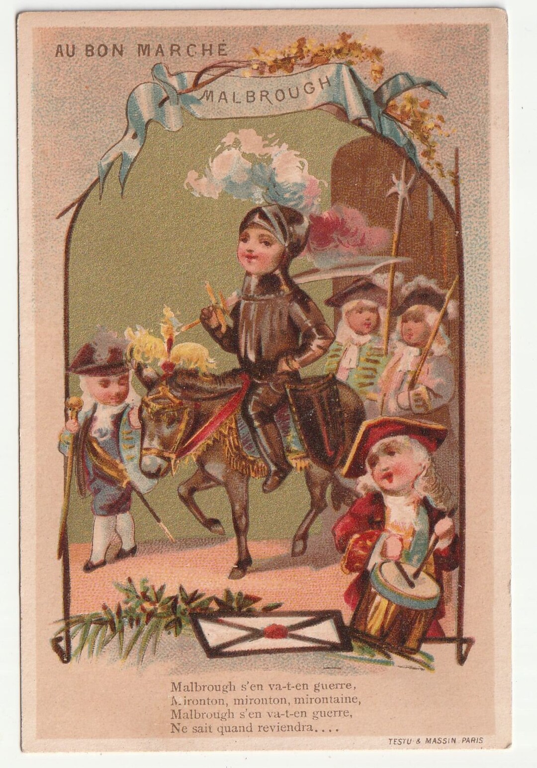 Antique Collectible French Trade Card Old French Ephemera Malbrough He ...