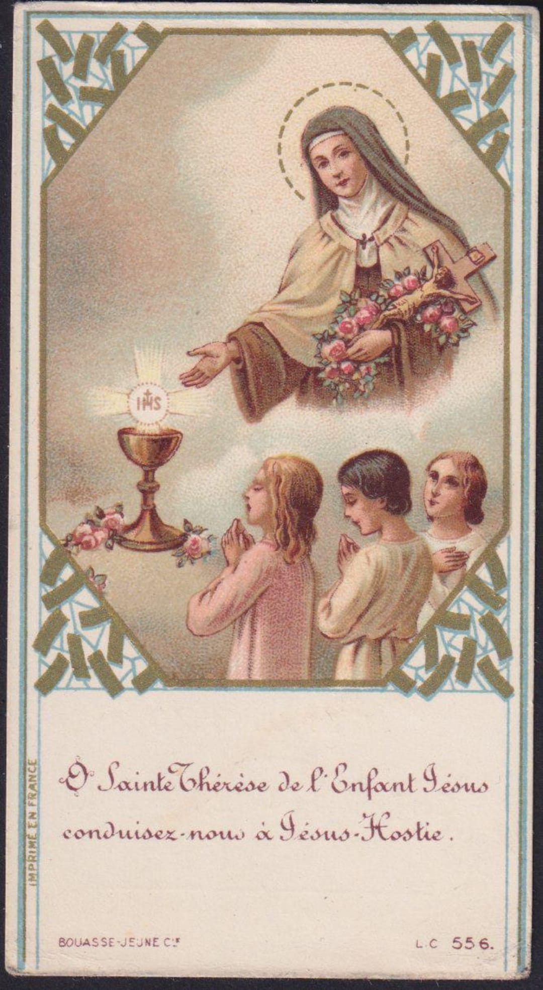 Saint Therese of Lisieux Communion Souvenir Antique French Catholic ...