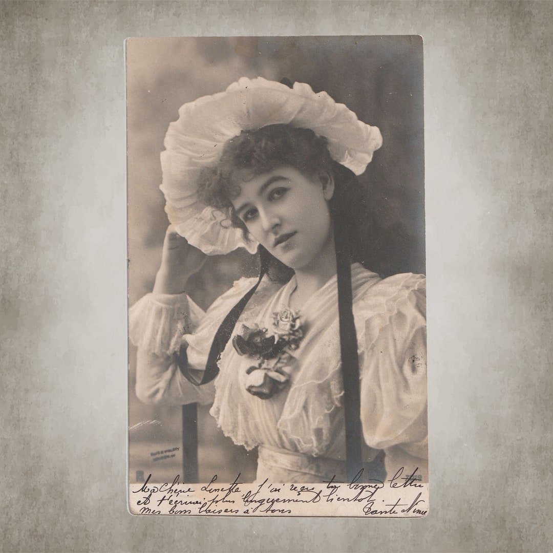 Gipsy Lady With Long Hair and Hat Antique French Real Photo Postcard ...