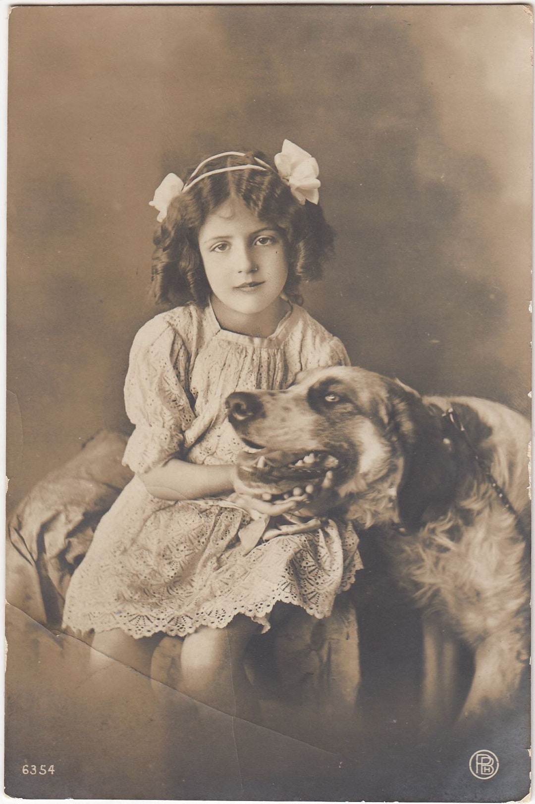 Edwardian Child Girl With Her Dog Antique French Real Photo Postcard - Etsy