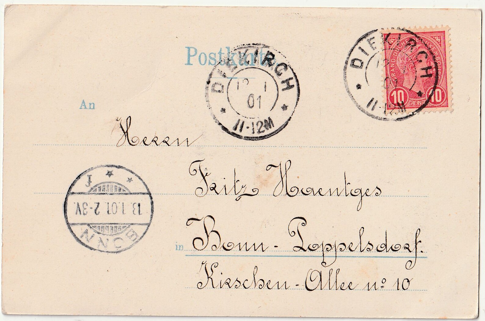 Romantic Lady on Bicycle German Landscape Antique German Postcard ...