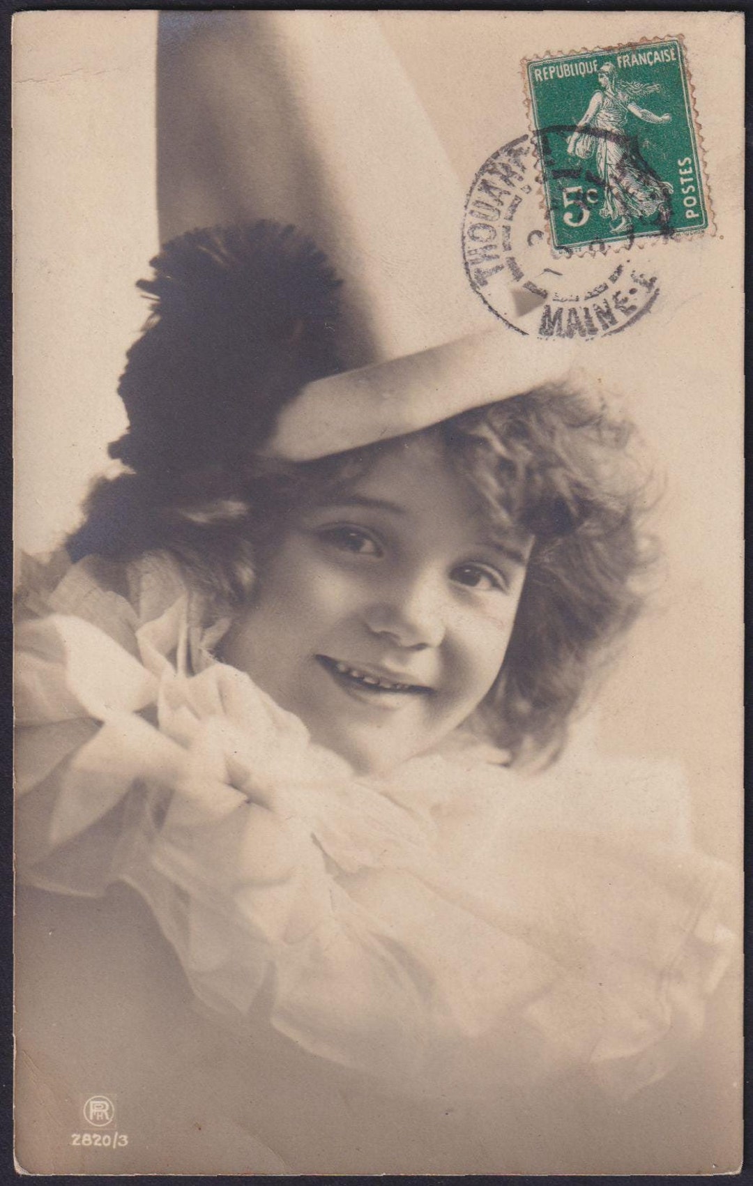Edwardian Child Girl Famous Model as Pierrot Antique French Real Photo ...