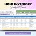 Home Inventory Spreadsheet, Home Inventory Checklist, Home Inventory ...