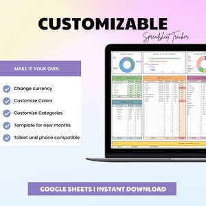 Simple Monthly Budget Tracker for Google Sheets, Budget Template ...