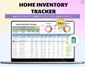 Home Inventory Tracker Google Sheets Inventory Tracker Home Inventory ...