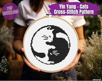Yin Yang Cats Cross Stitch Pattern - Etsy