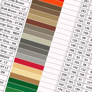 DMC Color Charts With 456 Colors and RGB Codes Digital Download ...