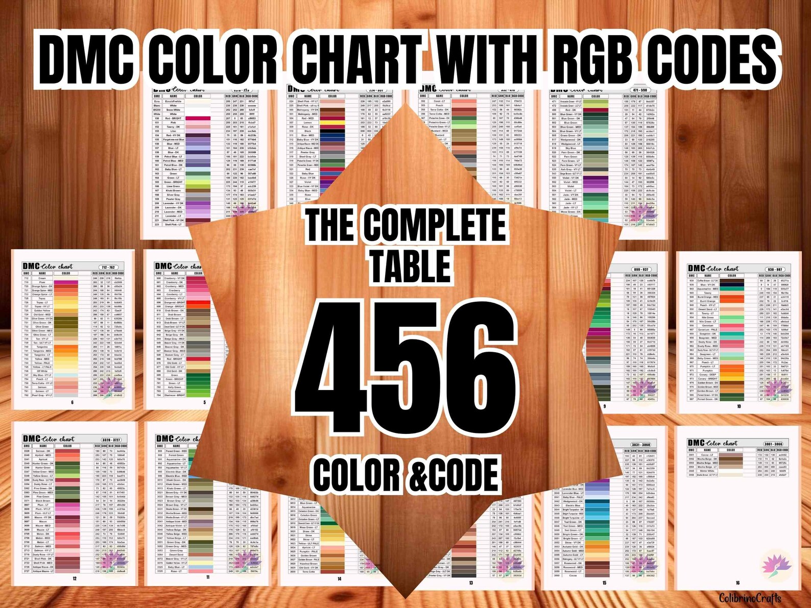 DMC Color Charts With 456 Colors and RGB Codes Digital Download ...