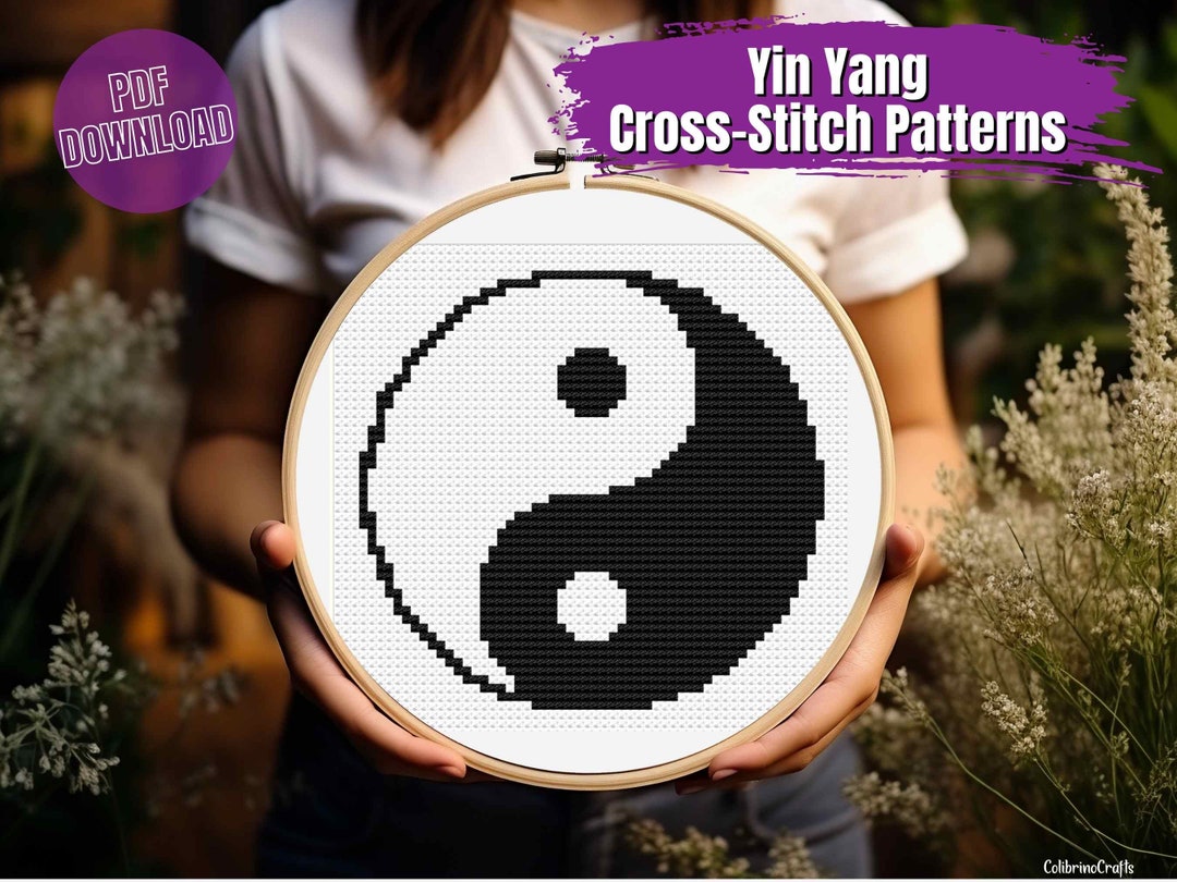 Easy Yin Yang Counted Cross-stitch Pattern Cross-stitch Printable Cross ...