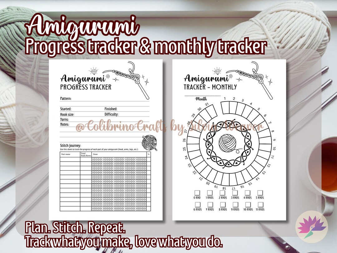 Amgurumi Process Tracker and Monthly Tracker – Stitch Journey Edition ...