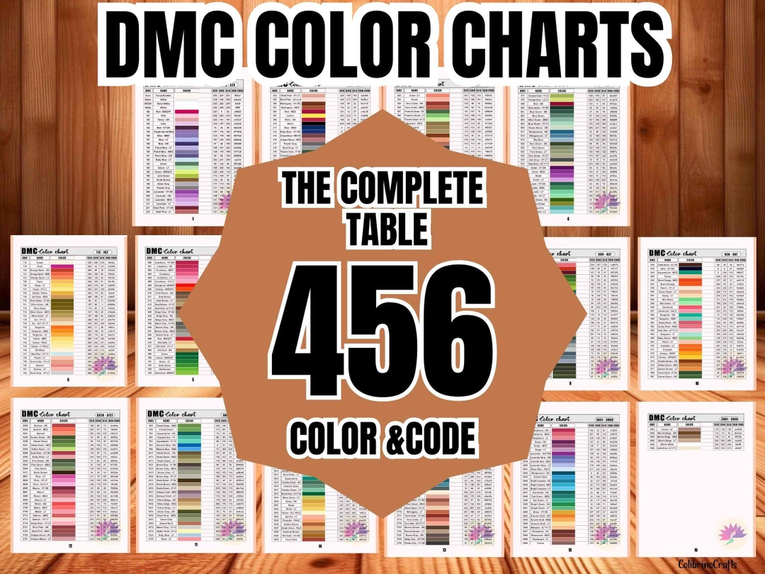 DMC Color Charts 456 RGB Codes Digital Download Printable DMC Chart ...