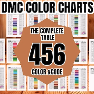 DMC Color Charts 456 RGB Codes Digital Download Printable DMC Chart ...