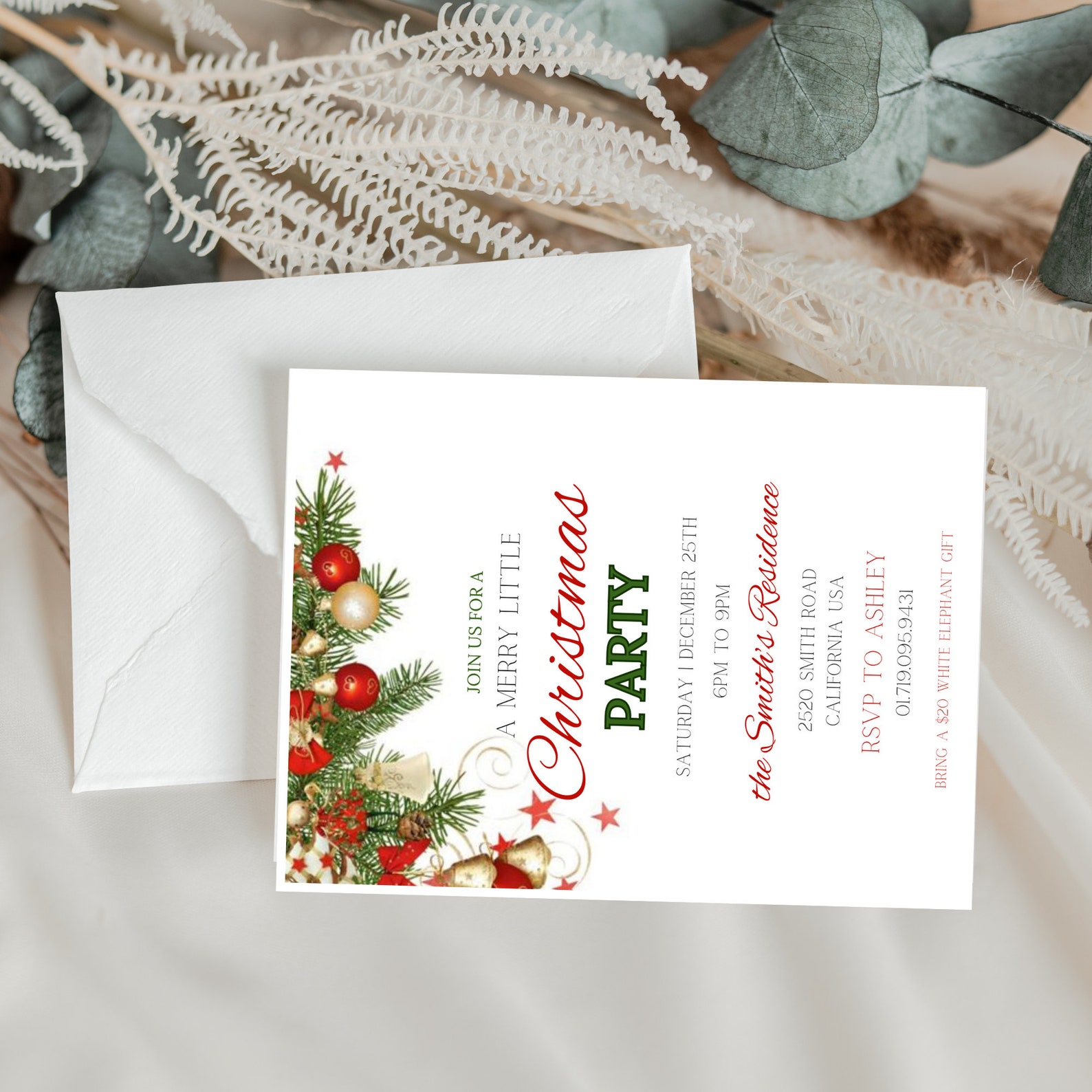 Editable Christmas Party Invitation Holiday Company - Etsy
