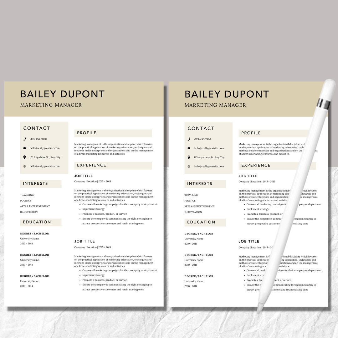 Ats Friendly Resume Ats Resume Template CV Infographic - Etsy