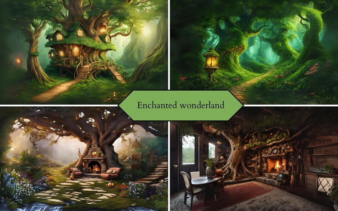 Enchanting Green Forest Digital Backdrop - Instant Woodland Magic for ...