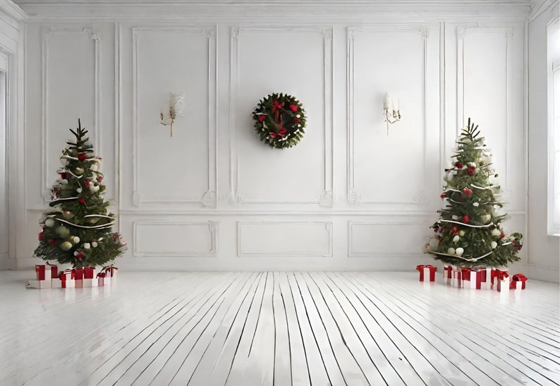 Winter Wonderland Digital Backdrop, White Christmas Digital Backdrop ...