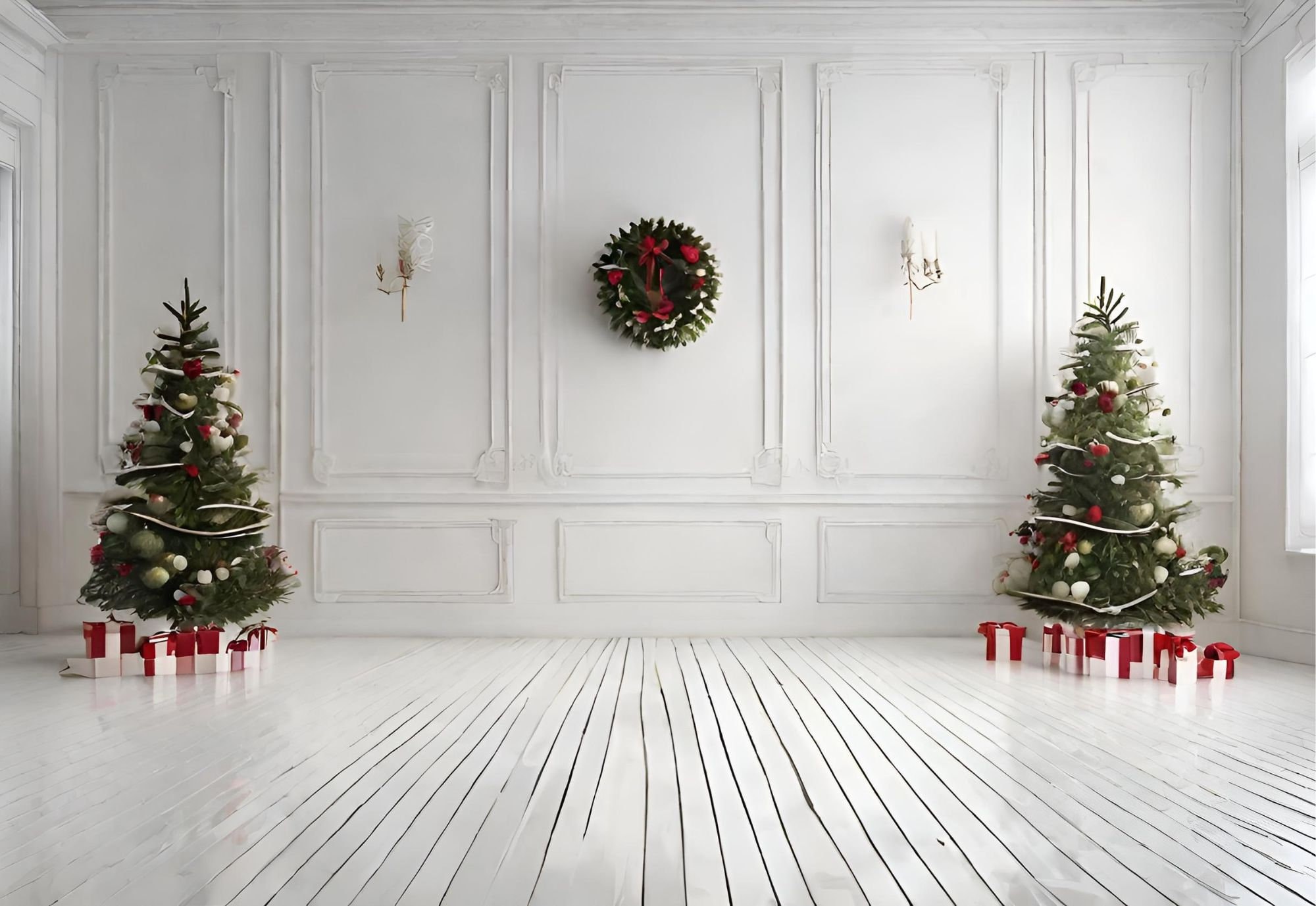 Winter Wonderland Digital Backdrop, White Christmas Digital Backdrop ...