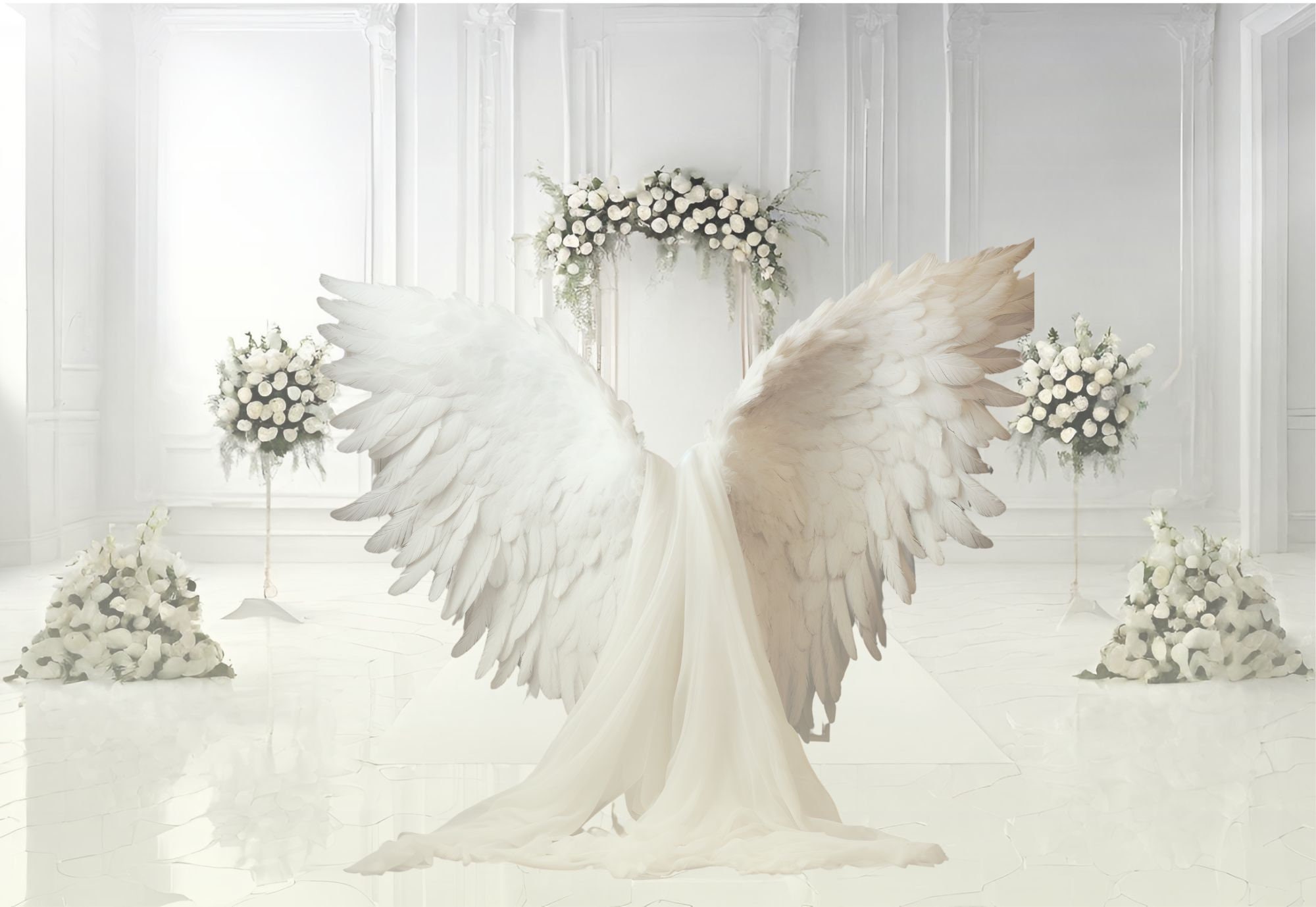 Winter Wonderland Digital Backdrop, White Christmas Digital Backdrop ...