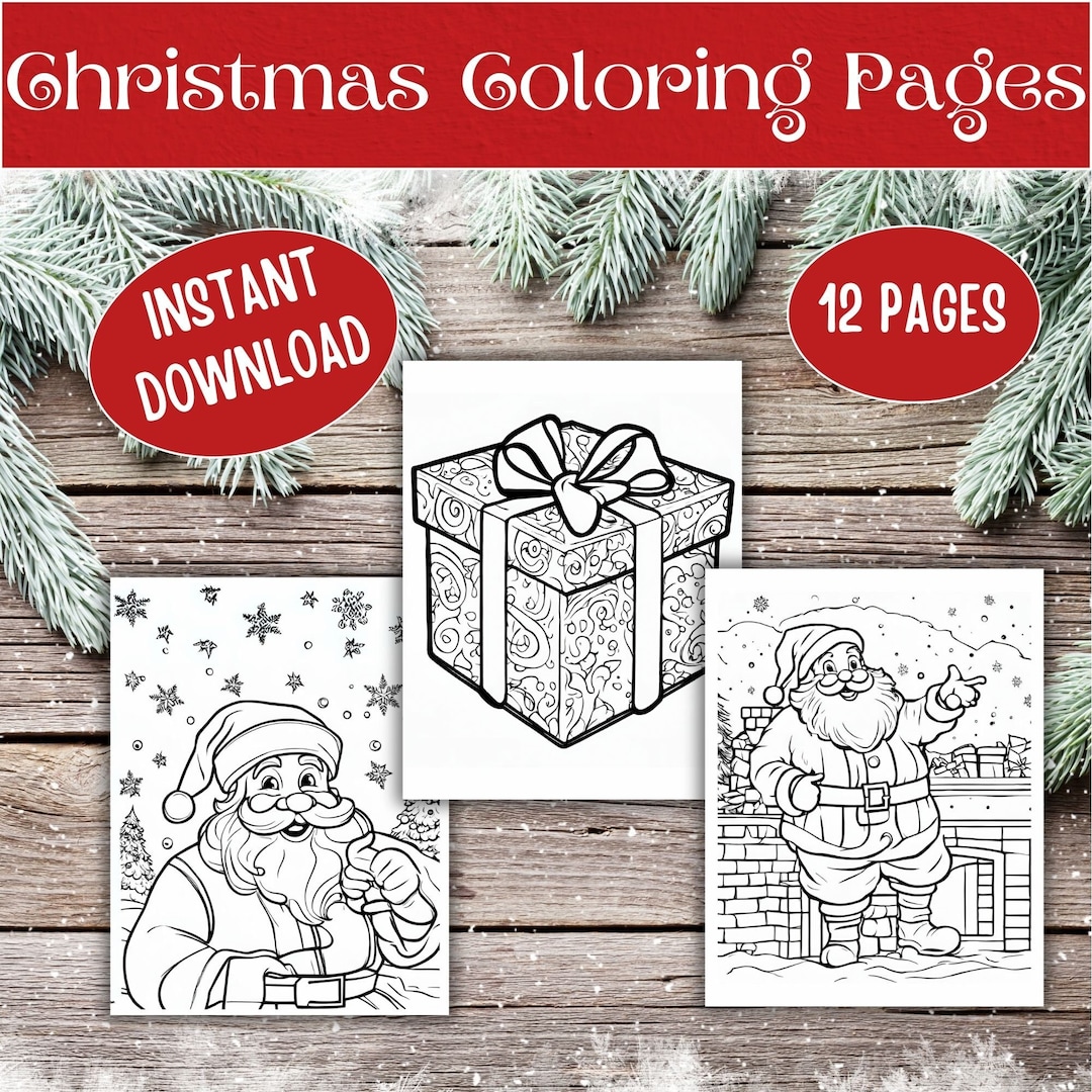 Christmas Coloring Pages, Christmas Activity, Digital, Christmas Games ...