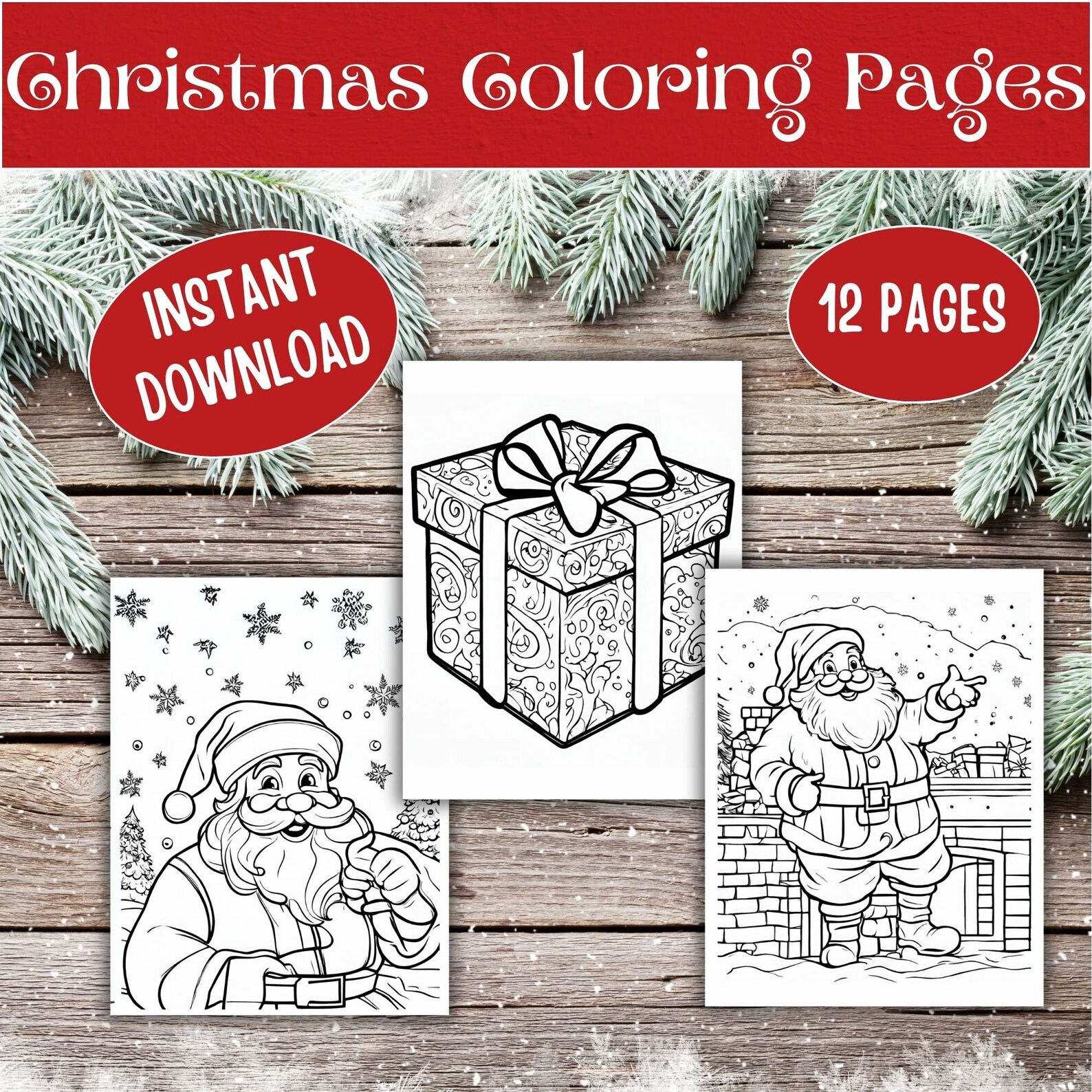 Christmas Coloring Pages, Christmas Activity, Digital, Christmas Games ...