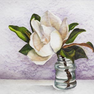 Magnolia Original Watercolor Painting, Realistic Flower Painting, Wall ...