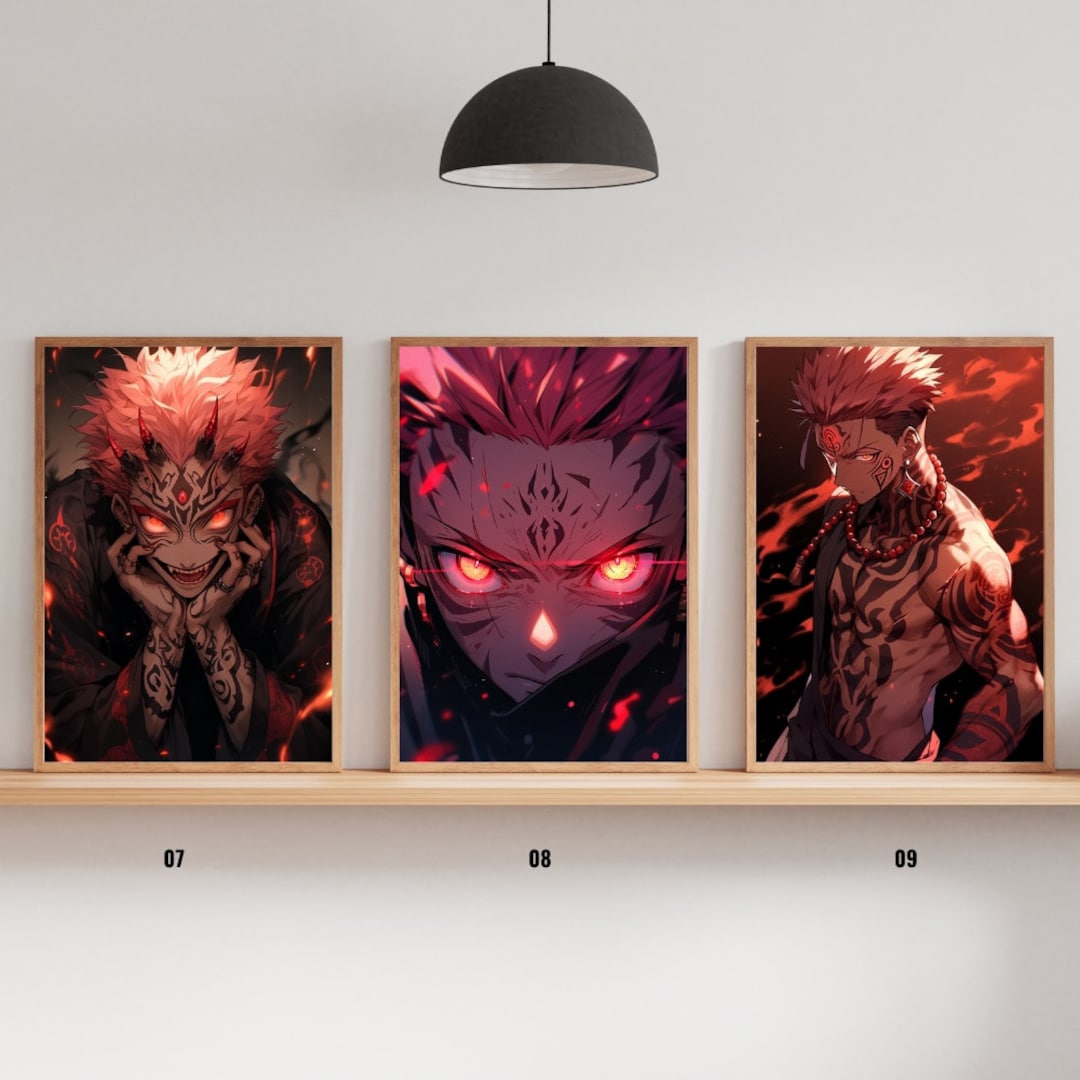 Custom Sukuna Jujutsu Kaisen LED Art Poster Wood Frame Home - Etsy Canada