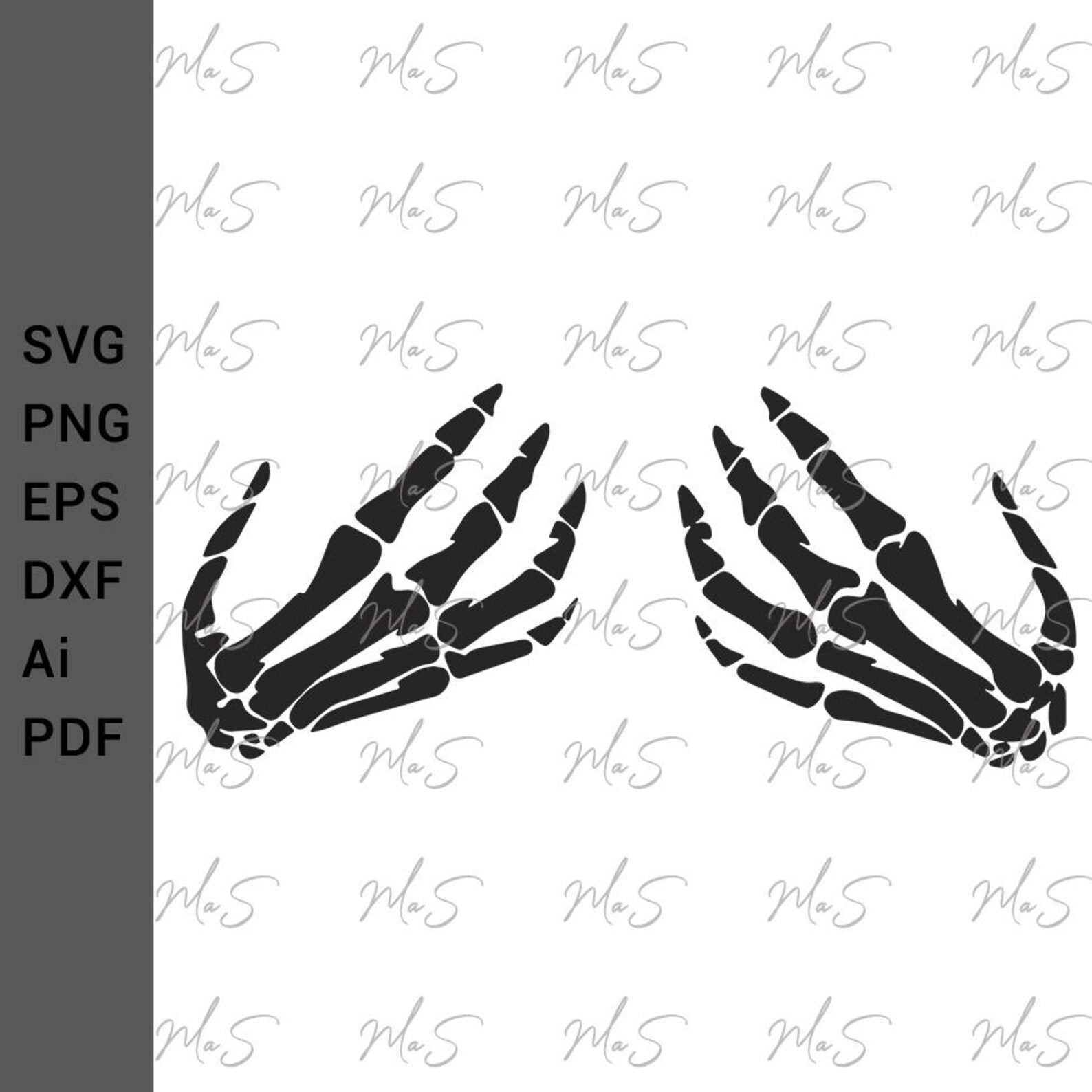 Sketelton Hands Svg | Halloween Bundle | Skull Skeleton Hand Clipart ...