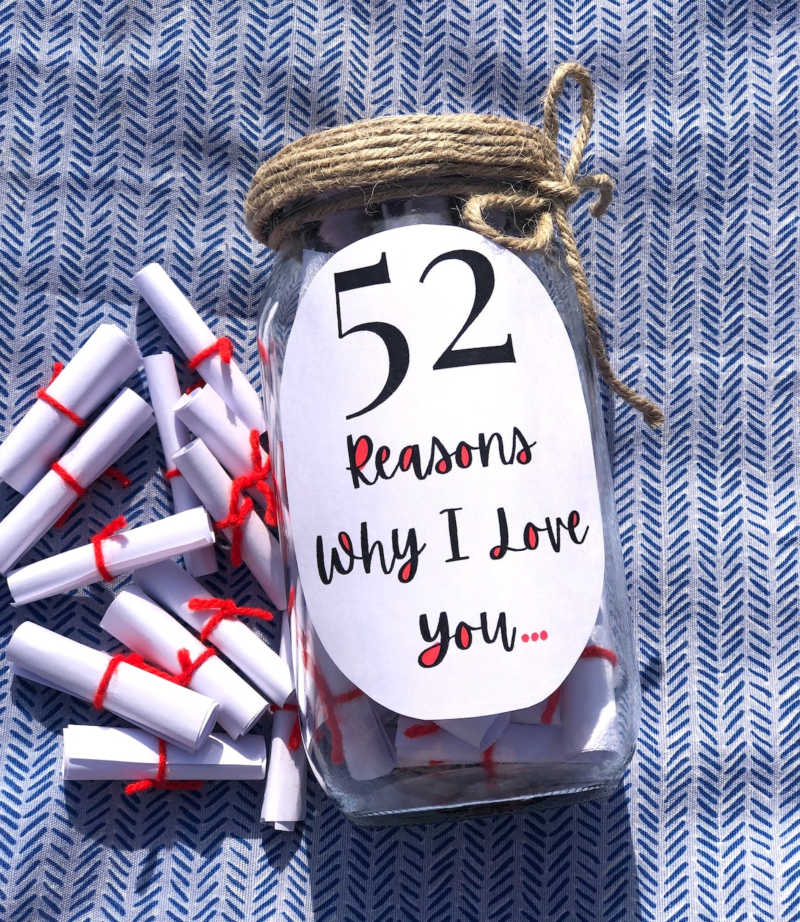 52 Reasons Why I Love You Jar,100 Message Filled Mason Jar, Love Notes ...