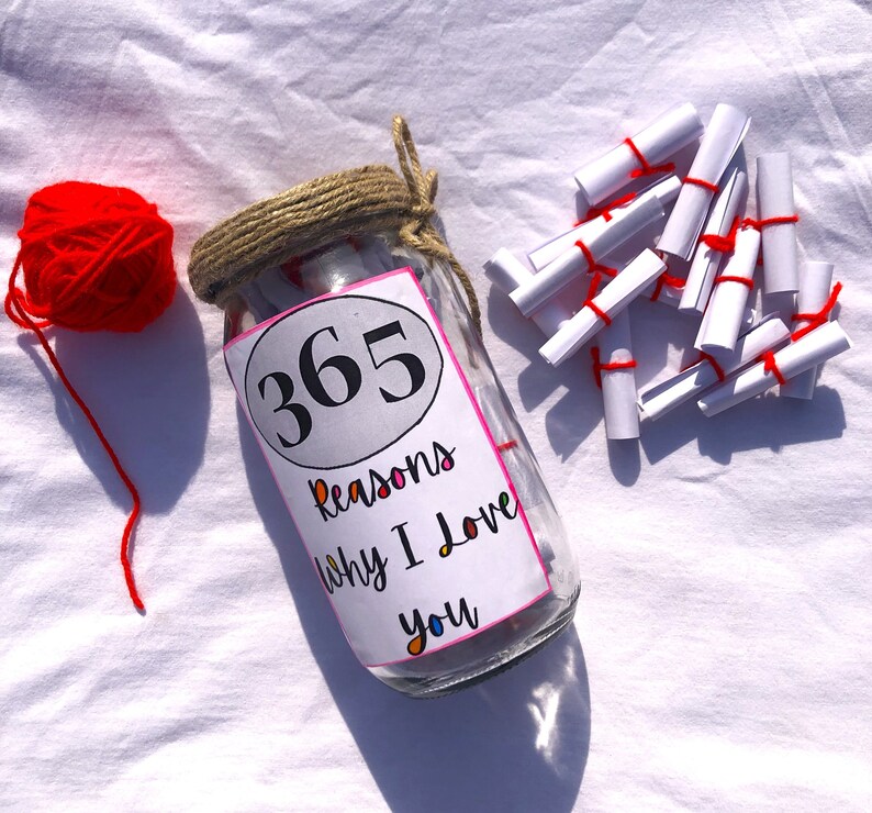365 Reasons Why I Love You Jar, 365 Message Filled Mason Jar, Love ...