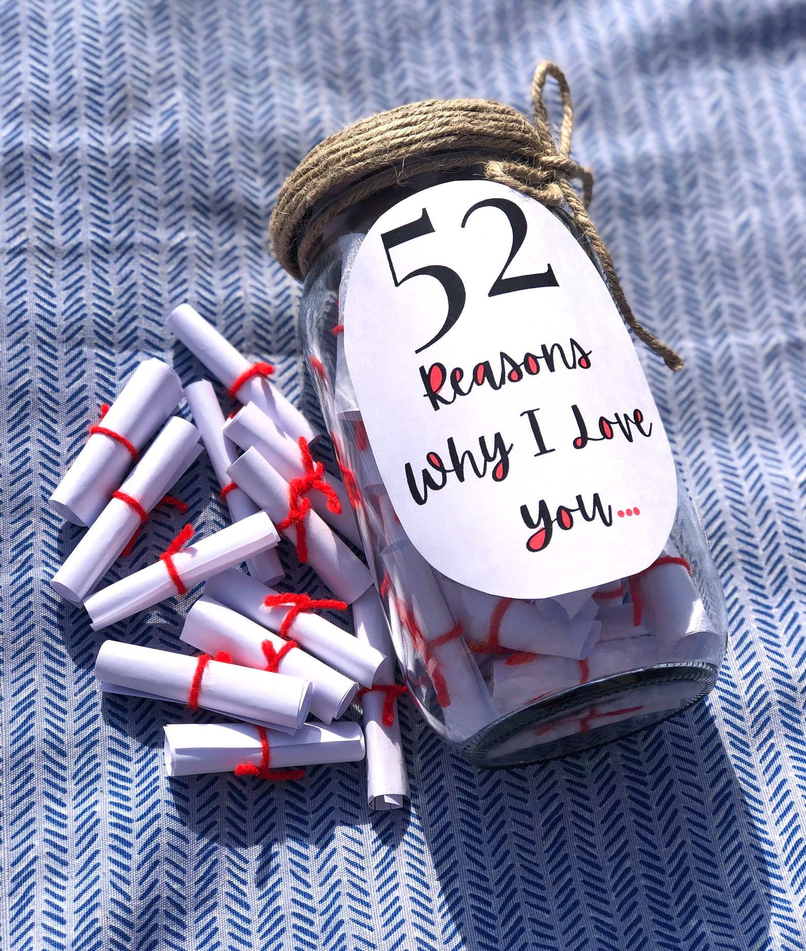52 Reasons Why I Love You Jar,100 Message Filled Mason Jar, Love Notes ...