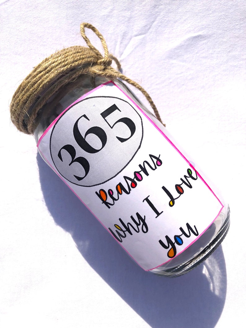 365 Reasons Why I Love You Jar, 365 Message Filled Mason Jar, Love ...