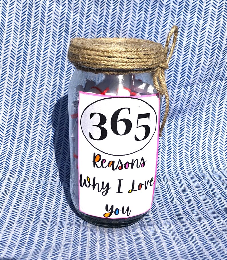 365 Reasons Why I Love You Jar, 365 Message Filled Mason Jar, Love ...