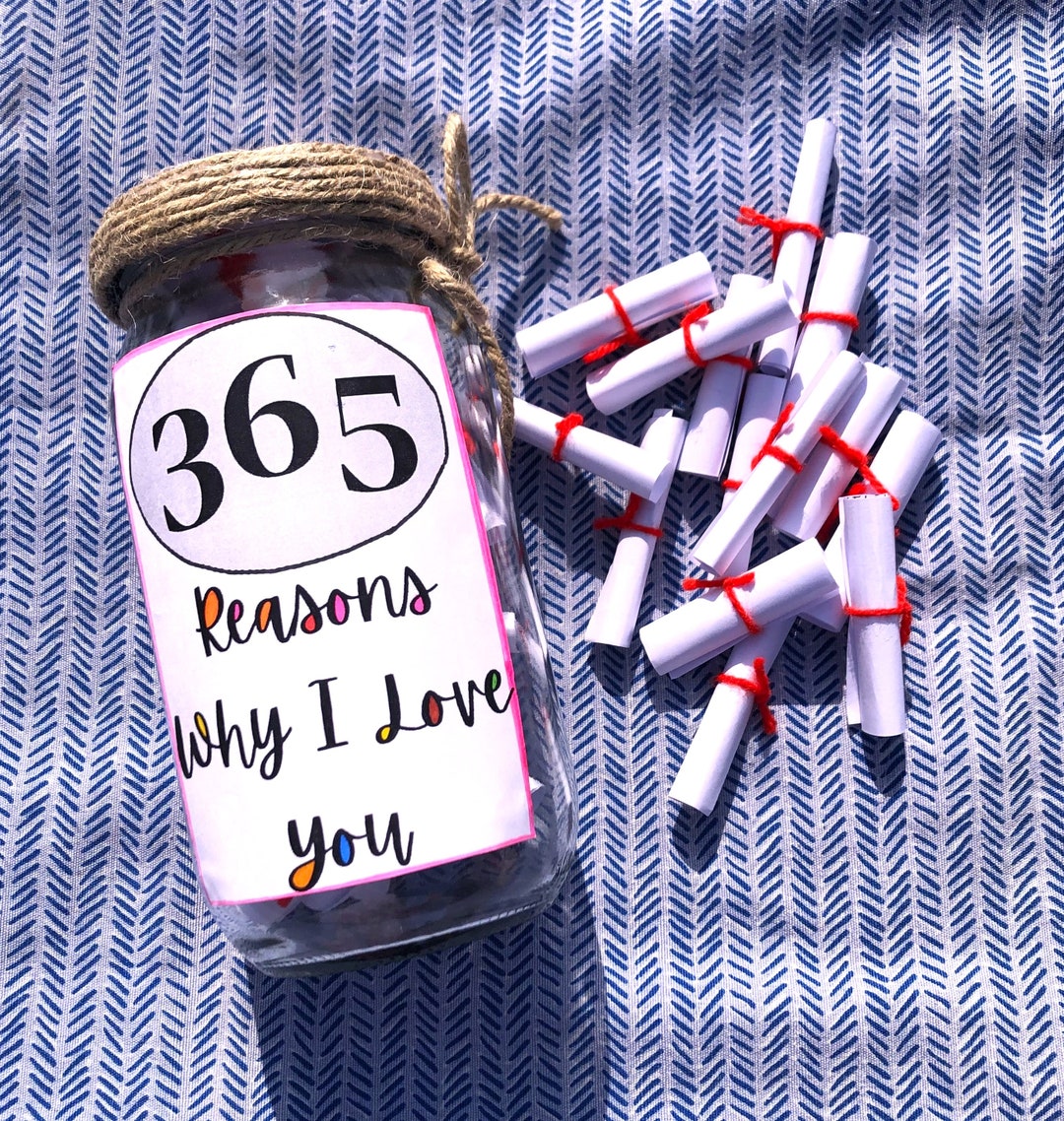365 Reasons Why I Love You Jar, 365 Message Filled Mason Jar, Love ...