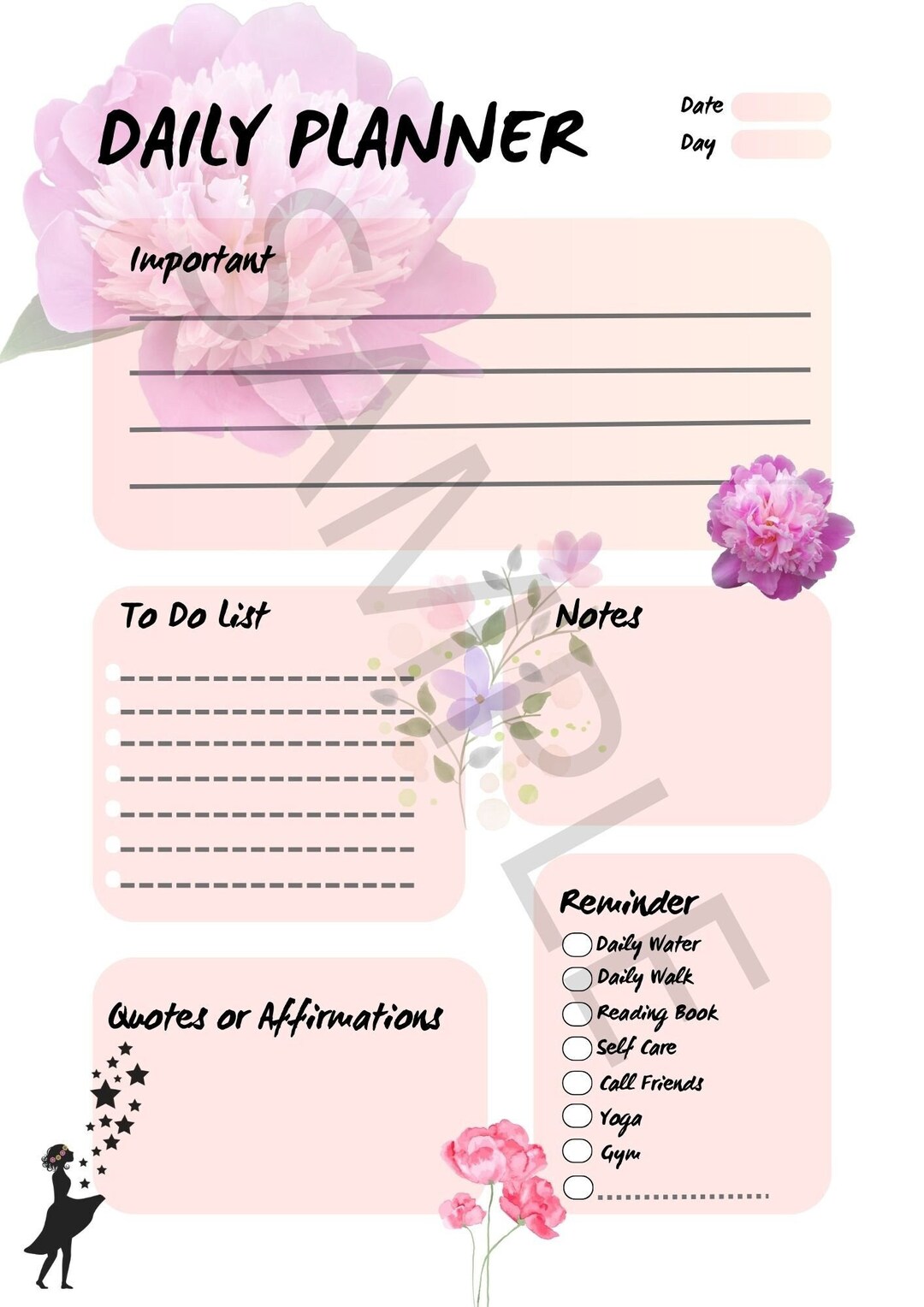 Digital Planner. Woman to Do List. Daily Plan. Digital Journal ...