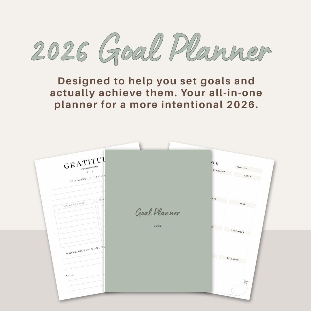 2026 Goal & Travel Planner | Printable Digital Planner With Calendar ...
