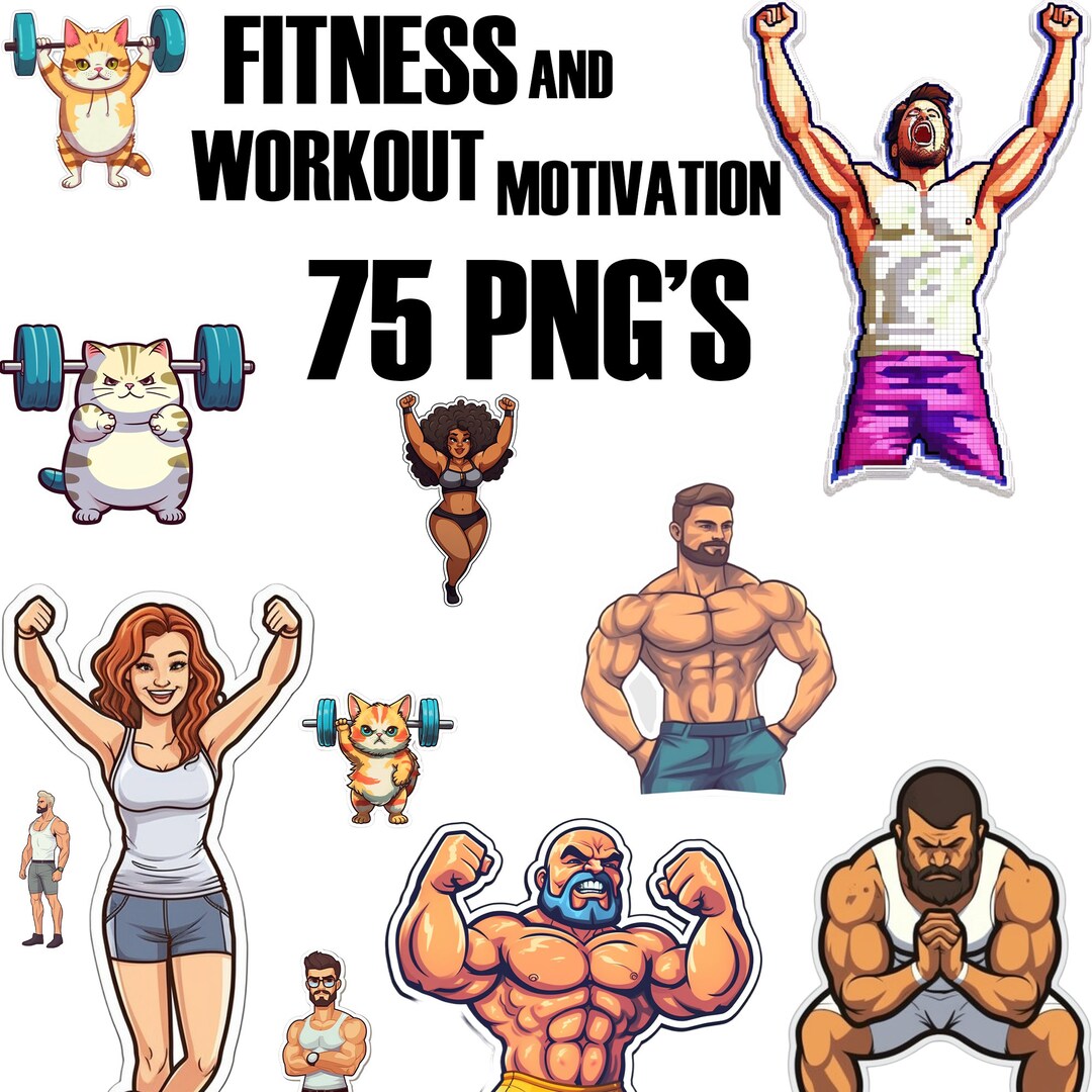 Workout Watercolor Clipart Exercises Clipart Fitness PNG Gym Bundle PNG ...