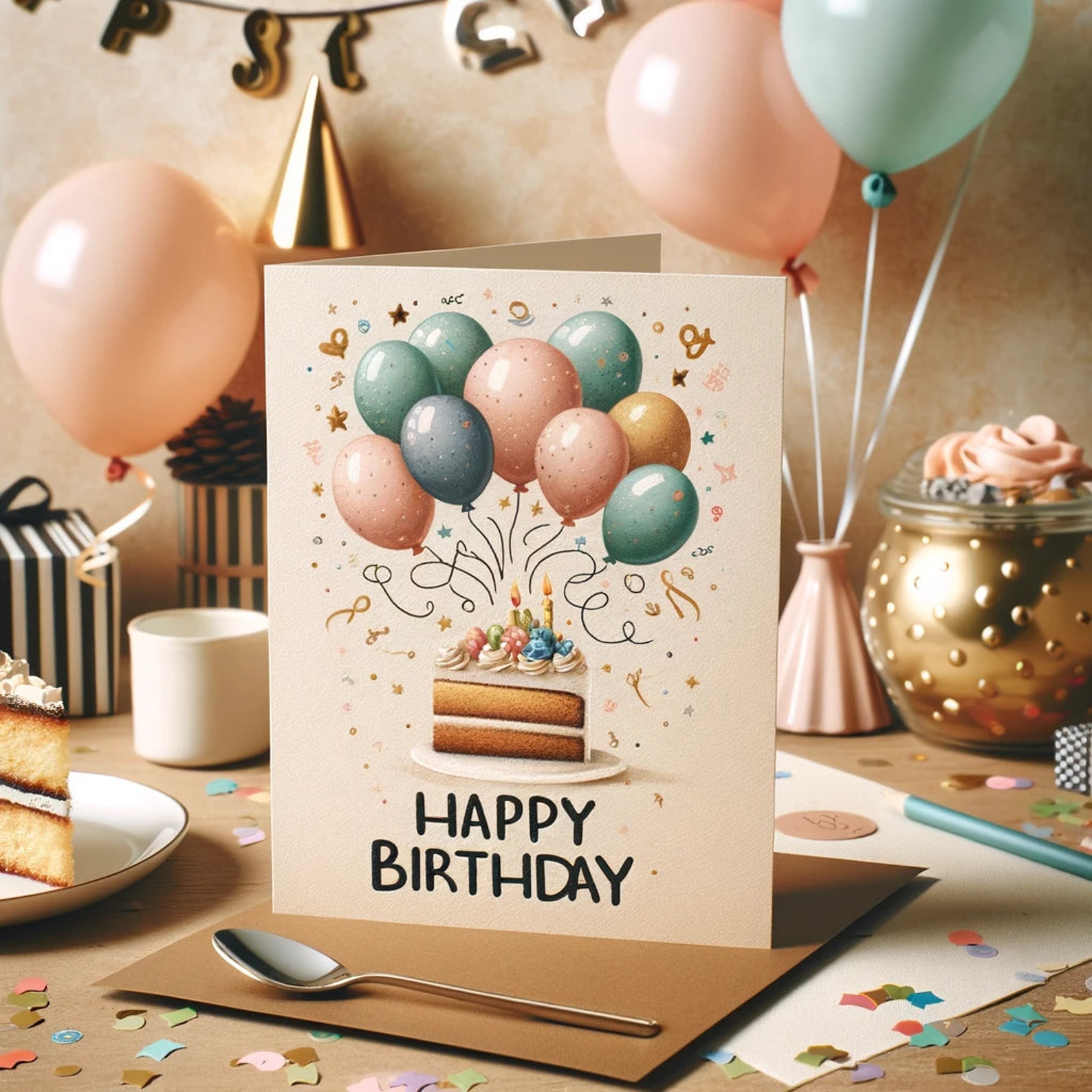 Handcrafted Birthday Card With Original Poem - Personalized Elegant ...